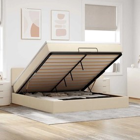 vidaXL Osmanská postel s matrací & LED diody Tmavě hnědá 140x190 cm