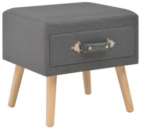 Noční stolek - textil - tmavě šedý | 40x35x40 cm