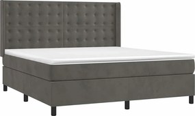 Box spring postel s matrací tmavě šedá 160x200 cm samet 3132928