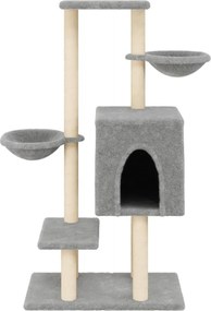 Škrabadlo pro kočky se sisalovými sloupky světle šedé 117 cm 172119