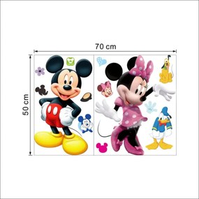 Samolepka na zeď Mickey a Minnie Mouse 50x70 cm