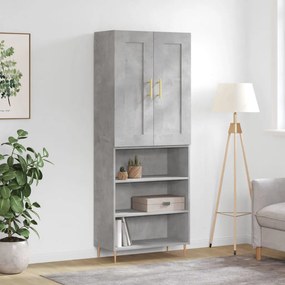 Skříň highboard betonově šedá 69,5x34x180 cm kompozitní dřevo