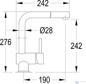 Nízkotlaká kuchyňská baterie EYN NT1642 s výsuvnou sprškou, chrom