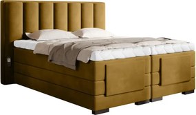 Kontinentální postel VENETA boxspring  s elektrickým polohováním 200X180, hořčicová (nube 45)
