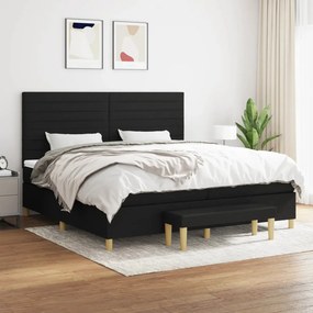 Box spring postel s matrací černá 200x200 cm textil 3137263