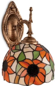 Brilagi - Tiffany vitrážová nástěnná lampa SUNFLOWER 1xE14/40W/230V