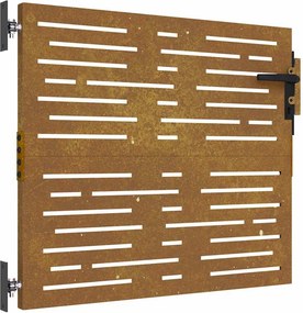 Zahradní branka 85 x 75 cm z corten oceli čtvercový design 153244