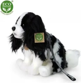 RAPPA Plyšový pes kavalier s vodítkem 27 cm / ECO-FRIENDLY / od 0 měsí