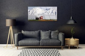 akrylový obraz Hora Dom Krajina 100x50 cm