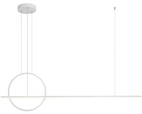 REDO Group 01-1734 Giotto, moderní závěsné svítidlo, 49W LED 3000K dimswitch, bílá, délka 143cm