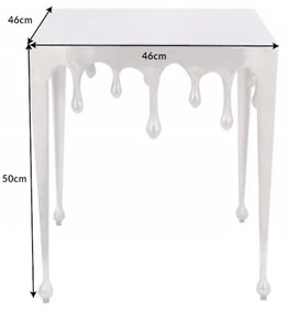 Massive home | Designový odkládací stolek LIQUID LINE L 50 CM stříbrný