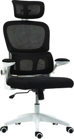 Ergonomická kancelářská židle HOMCOM s odnímatelnými područky a opěrkou hlavy, otočná židle s nastavitelnou výškou, bederní oporou a houpací funkcí v