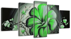 Gario Ručně malovaný obraz Zelená živá krása - 5 dílný Rozměry: 150 x 70 cm