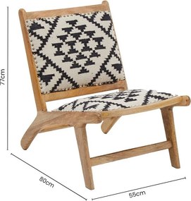Černobílé/v přírodní barvě křeslo Cefena – Premier Housewares