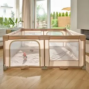 LIONELO Dětská ohrádka Florence Easy Fold Beige Sand / 150 x 180 cm /