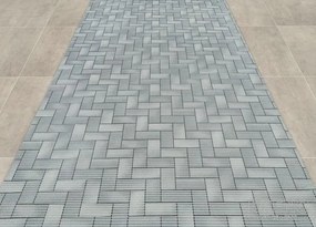 Breno Koupelnová pěnová předložka SOFTY-TEX 79814.8 šedá dlažba, šíře 65 cm, Šedá