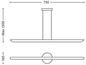 Philips 40747/48/16 - LED Stmívatelný lustr MYLIVING SELV 2xLED/7,5W/230V