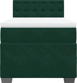Box spring postel s matrací tmavě zelená 80 x 200 cm samet 3286177