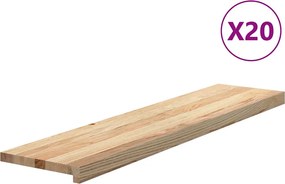 Nášlapy na schody 20 ks neošetřené 110x25x2 cm masivní dub 3282945