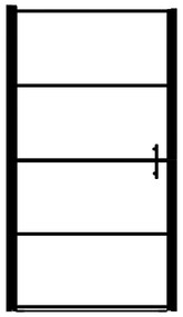 vidaXL Marketos Sprchové dveře matné tvrzené sklo 100 x 178 cm černé