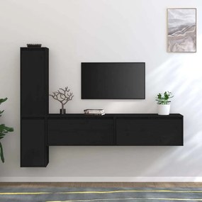 vidaXL TV skříňky 4 ks masivní borové dřevo [3100280] Barva: Černá