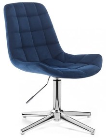 LuxuryForm DESIGN Židle PARIS VELUR na stříbrném kříži - modrá