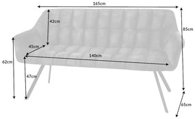 Designová lavice Vallerina 165 cm šedý samet