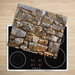 Skleněné deska do kuchyně Kamenná zeď 60x52 cm