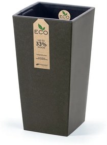 PROSPERPLAST Květináč - URBI SQUARE Eco Wood Rozměr: 29,5x29,5 cm, Barva: kávová