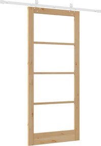 Posuvné dveře 93 x 211 cm Masivní borové dřevo a sklo Přírodní 3332233