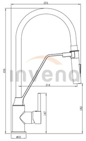 Invena Terra, kuchyňská baterie s elastickým ramenem, černá-chrom, INV-BZ-54-L04-D