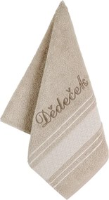 Bellatex Froté ručník mozaika se jménem DĚDEČEK Béžová 50x100 cm