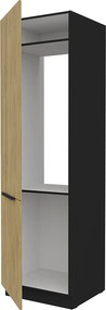 CREMONA cc | vysoká skříňka 60 LO-210 2F na vestavnou lednici | 60 cm | černá/cremona