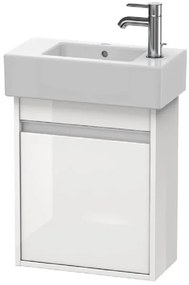 Duravit Ketho - Umyvadlová skříňka 55x45x23 cm, 1 dvířka, panty vlevo, lesklá bílá KT6629L2222