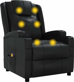 Masážní křeslo černé umělá kůže 321311