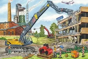 SCHMIDT Puzzle Na staveništi / 3x48 dílků / 26,3 x 17,8 cm