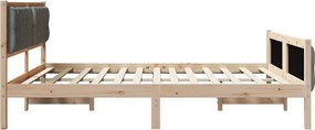 Rám postele s čelo Tmavě šedá 160 x 200 cm Masivní borové dřevo 3394279