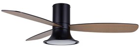 Stropní ventilátor Beacon se světlem Flusso černý 132cm tichý