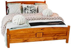 Vyvýšená postel Joana + pěnová matrace COMFORT 14 cm + rošt ZDARMA, 160 x 200 cm, olše-lak