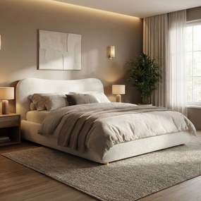 Postel Maido Teddy látka 160x200 cm – krémová