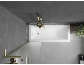 Mexen Next L, 1-křídlová vanová zástěna 50 x 150 cm, 6mm sklo námraza, zlatý matný profil, 895-050-000-03-30-55