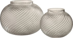 Skleněná průhledná váza Stripes L - Ø 20*15 cm