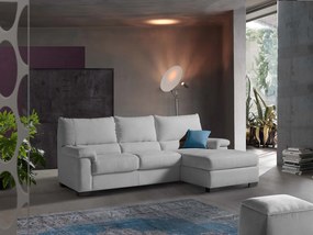 Pregio Italia sofa&relax Bílá rohová pohovka Brio Provedení: 2 + roh + 1 s ukonč., Vzorník látek: tekno fibra 18 avio blue
