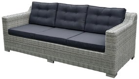 Sunfun Pauline Set lounge nábytku, 4 díly, kov, plast, polyratan, sklo, bambusově šedá, antracit