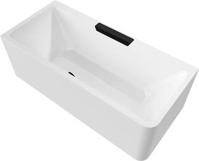 Polysan Cascata L Monolith obdélníková vana 180 x 80 cm levá kaskáda černá akrylát bílá 73836ML.102