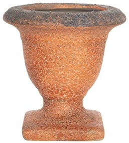 Oranžový květináč s patinou v antickém stylu Alida – 12x12 cm