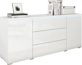 XXXLutz ŠIROKÁ KOMODA, vysoce lesklá bílá, 150/67,9/39,5 cm P & B - Online Only komody - 002778000704