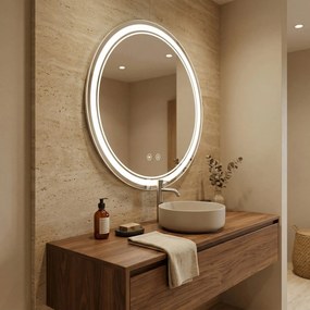 Tutumi Zrcadlo ⌀70 cm s vyhříváním a regulovatelným LED osvětlením HOM-00204