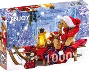 ENJOY Puzzle Medvídci v santových čepicích / 1000 dílků / od 14 let