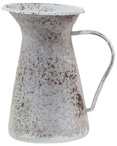 Šedý antik dekorativní kovový džbánek - 12*12*20 cm